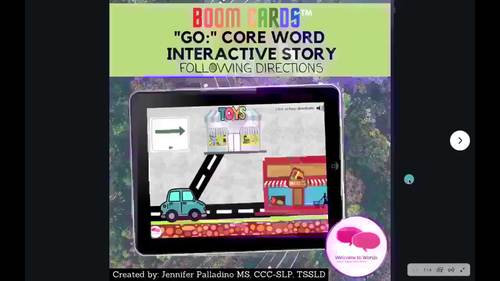 Go: Core Word Interactive Story BOOM CARDS (Following Directions)