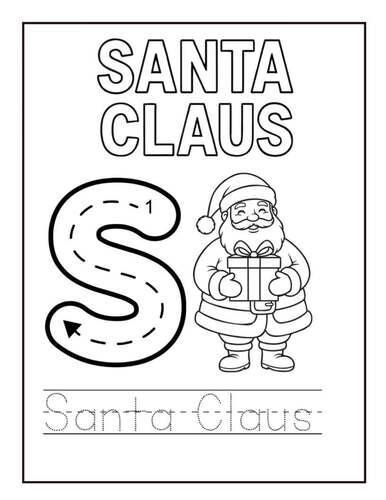 Santa Claus Letter S Worksheets Tracing and Dot to Dot for PreK and ...