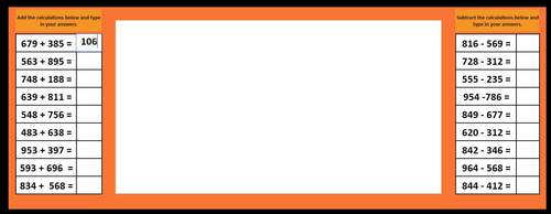 Pumpkin Bat 3-digit Addition and Subtraction Pixel Art Mystery Reveal