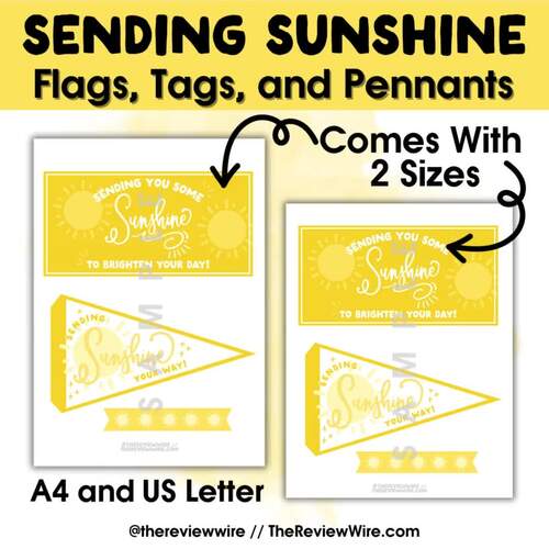 Sending Sunshine Gift Tag Set – Cheerful Tags, Flags & Pennants | TPT