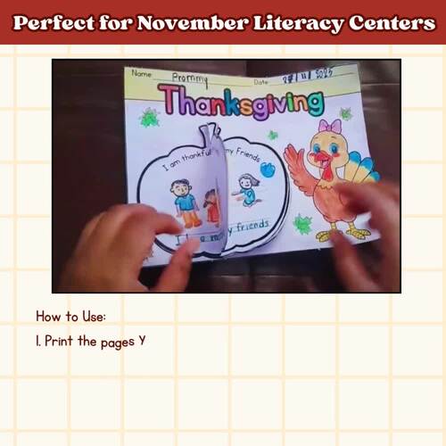 Thankful Turkey Craft | Thanksgiving Writing Activity (K-2) by KidSheets