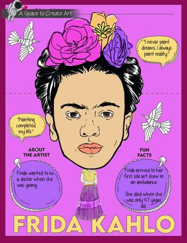 Frida Kahlo Art History Sketch Notes for Elementary Art - Bubblehead ...