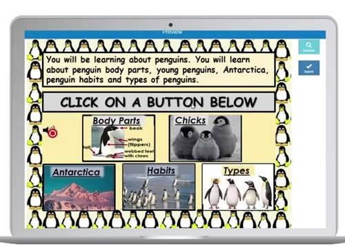 Penguin Facts: Reading Comprehension (Digital Learning - Boom Cards)