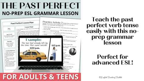 Adult ESL Grammar Worksheets & Lesson Plan - The Past Perfect Verb Tense