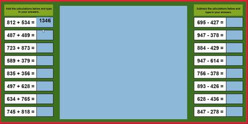 Digital Pixel Art NO PREP - Winter Bear 3-digit Addition and Subtraction