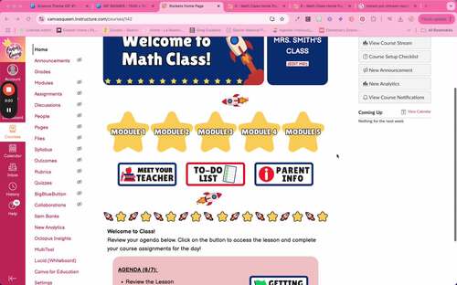 Canvas LMS Template - HOMEPAGE, BUTTONS, BANNERS - Rockets - 100% Editable