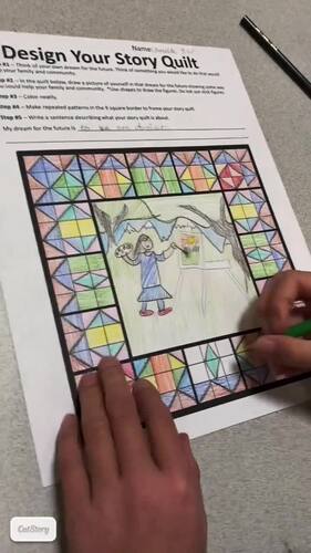 Story Quilt (Tar Beach) Worksheet - two 45 minute lessons (Grades 2-4+)