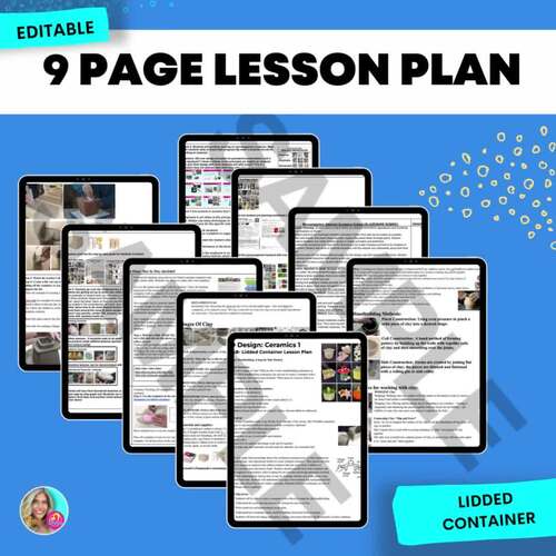 Ceramics Slab Lidded Container, Lesson, PP, Handouts, Rubrics (MS & HS ART)