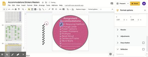 Digital Accommodation Stickers for Remote Learning by Mrs Sped Teacher