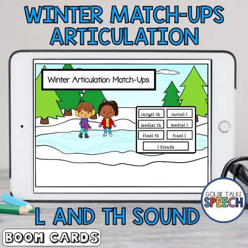 Winter TH, L, AND L Blends Articulation Match-Ups | Speech Therapy