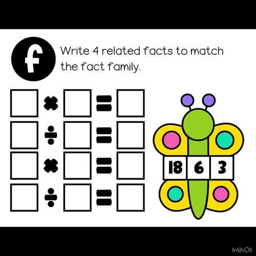 Multiplication + Division Fact Families Task Cards for 3rd Grade