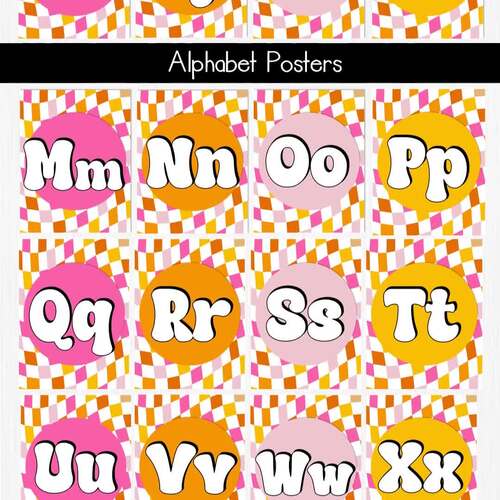 Pink & Groovy | Alphabet Posters by Thee Teacher That Sparkles | TPT