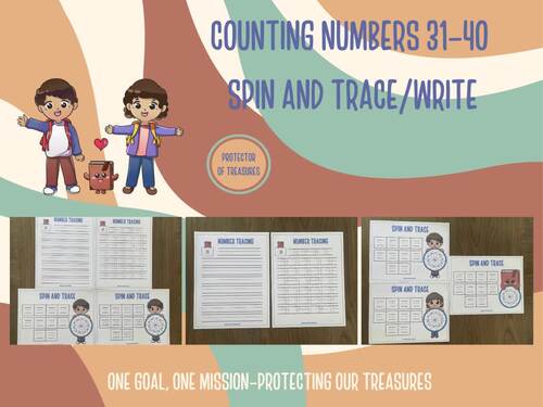 Dollar Deals! Counting Numbers to 40 Spin and Trace Kindergarten Math ...