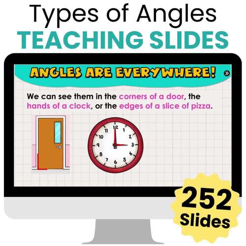 Types of Angles - 4th Grade Math Teaching Slides by Jennifer Findley