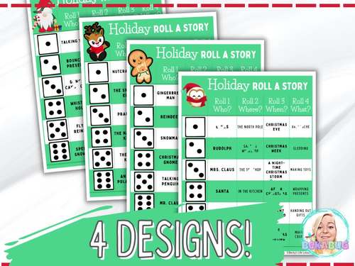 Christmas Roll a story Holiday Roll A story Creative Writing Game ...
