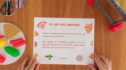 Corta y Pega ¡Preparemos una Pizza! Pronombres de Objeto Directo e ...