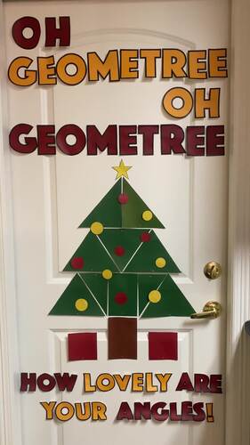 Christmas Geometree Math Classroom Door Decoration Bulletin Board ...