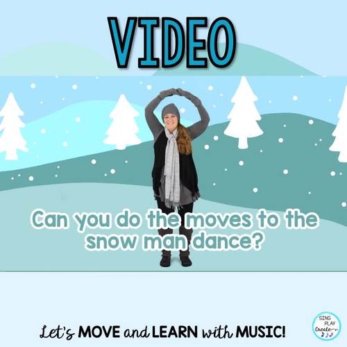 Winter "Snowman Dance" Brain Break and Movement Activity Video, Mp3's