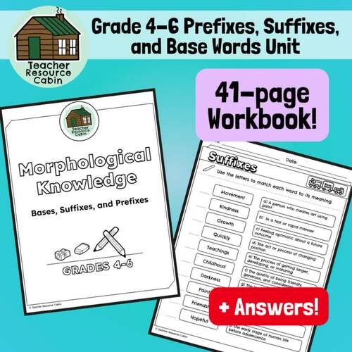 Grade 4-6 Prefixes, Suffixes, and Base Words Unit (Printable + Google ...