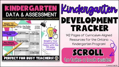 Ontario Kindergarten Assessment Four Frames Data for Play Based Learning
