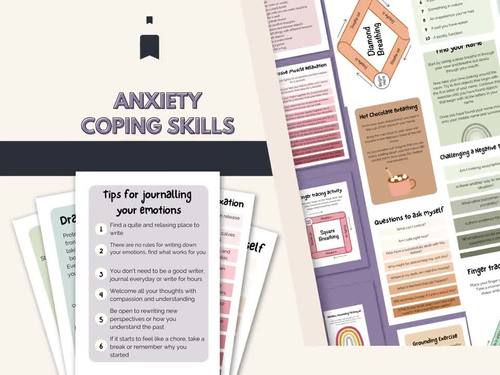 Anxiety, Depression, Trauma and Kids Coping Skill Cards Bundle | TPT