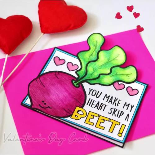 Valentine's Day Card: You Make My Heart Skip A BEET | TPT
