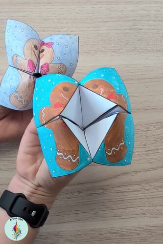 Gingerbread Man Craftivity, Christmas Cootie Catcher Origami with Story ...