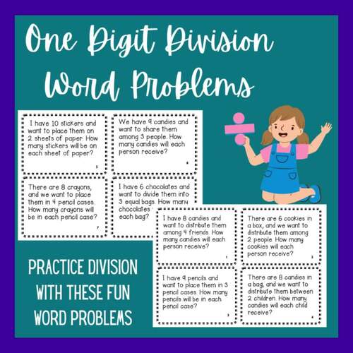 Division- One, Two, Three Digit Word Problem Task Cards Bundle | TPT