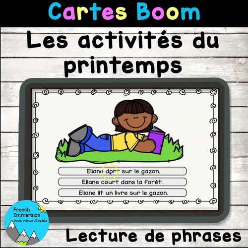 Activités du printemps lecture de phrases French spring sentences reading