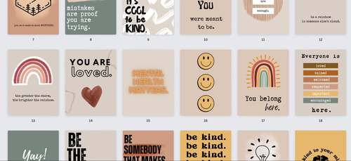 Classroom Decor: Neutral Boho Growth Mindset and Mental Health Posters