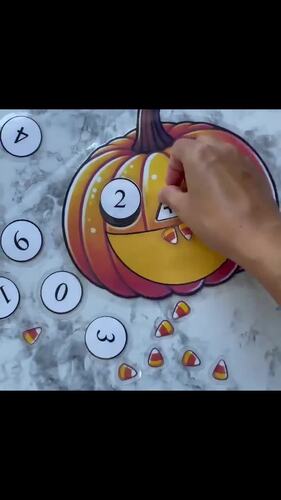 Halloween Pumpkin Math Game, Jack-O-Lantern Addition Printable, Candy ...