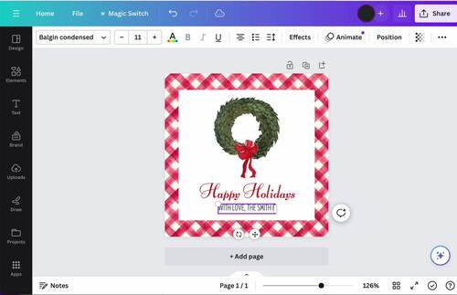 Watercolor Christmas Wreath and Red Plaid Printable Christmas Gift Tag ...