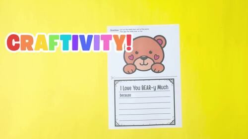 Valentine's Day Writing Craft | Teddy Bear Writing Prompt Activity