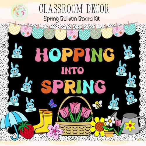 Easter Bulletin Board Door Decor Ideas Spring Classroom Decor | Editable