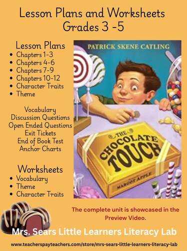 The Chocolate Touch Novel Study Unit | Reading Comprehension, Vocabulary