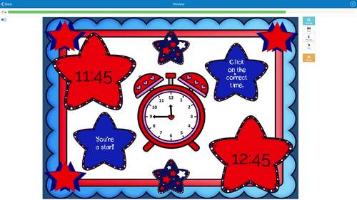 4th of July Math Match The Time Quarter, Half, Hour Boom Cards | TPT
