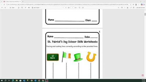 St. Patrick’s Day Scissor Skills Worksheets | Tracing & Cutting ...