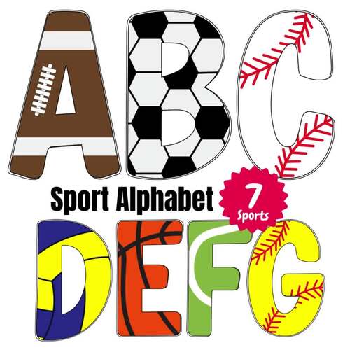 Sport Doodle Alphabet, bulletin board letters font Bundle by VividDoodle