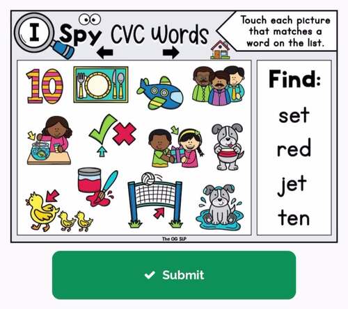 I Spy CVC Words BOOM Card Deck - Decodable CVC Word Read and Match BOOM