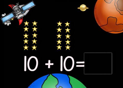 Boom Cards - Addition (to 20) Space Theme by Miss Rainbow Education