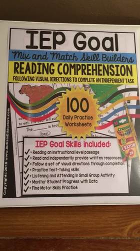 READING COMPREHENSION IEP Skill Builder FOLLOWING VISUAL DIRECTIONS ...