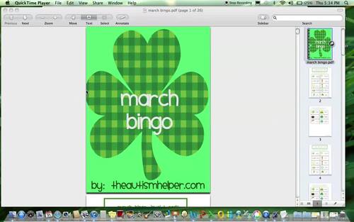 March Bingo by The Autism Helper | TPT