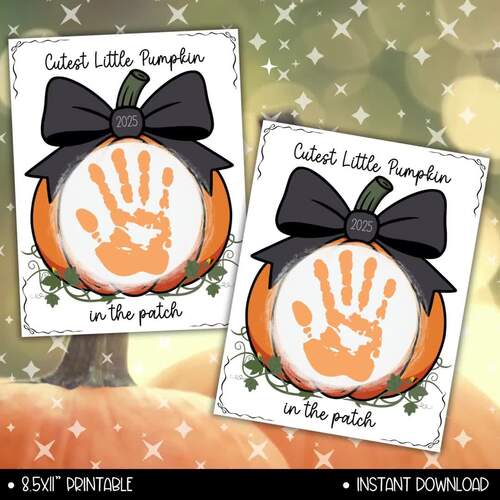 Pumpkin Patch Fall Handprint Craft 2025, Halloween Toddler Preschool ...
