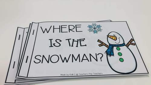 Winter Snowman and Snowflake Position Words Books by Kelli C | TpT