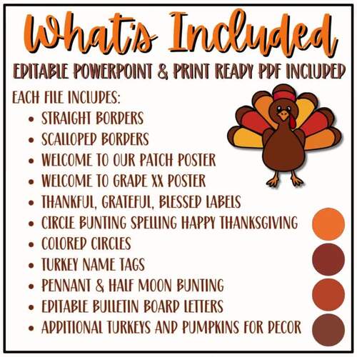 Thanksgiving Turkey Bulletin Board Kit | November Classroom and Door Decor