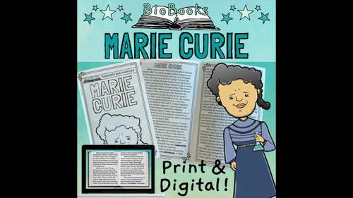 Marie Curie Biography Reading Passage Activity Booklet PRINT and DIGITAL