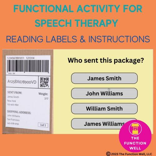 Reading Comprehension- Labels/Instructions- Life Skills- Adult ...