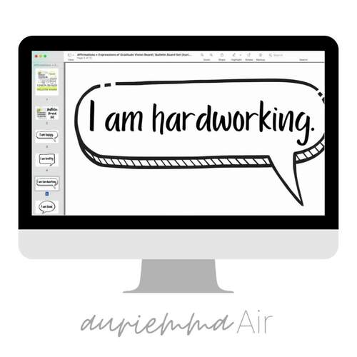 Affirmations + Expressions of Gratitude Vision Board / Bulletin Board Set