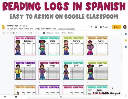 Back to School Activities in SPANISH | Reading Logs - Registros de Lectura