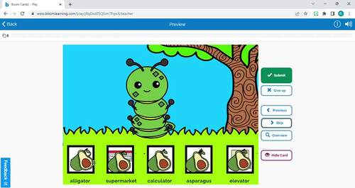 Multisyllabic: 4 Syllables Feed the Avocado to the GIF Caterpillar.